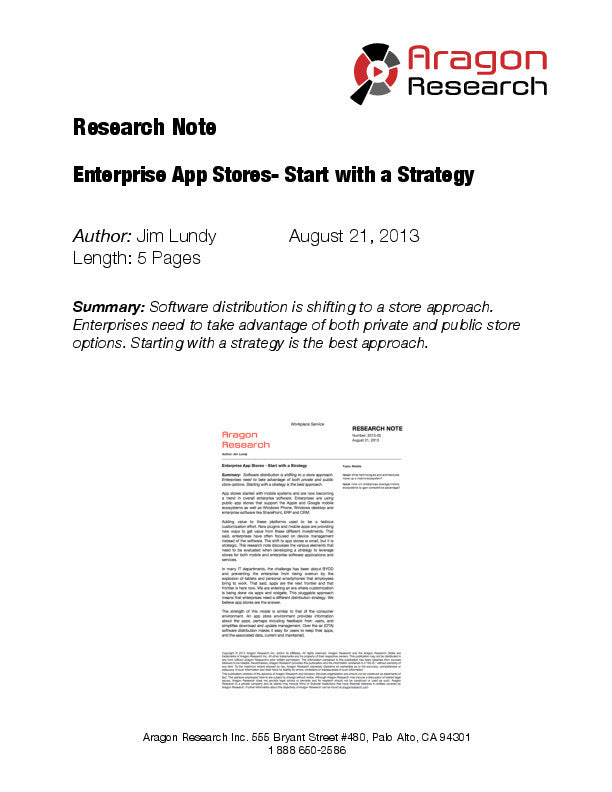 Enterprise App Stores - Start with a Strategy – Aragon Research